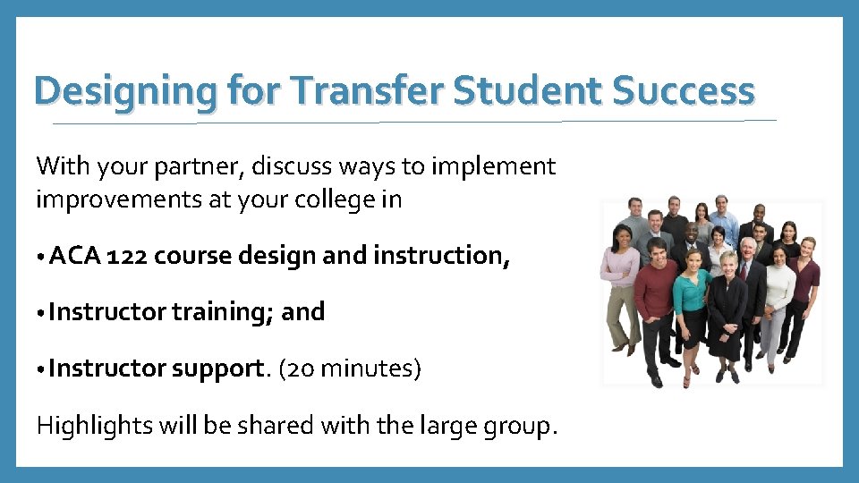 The Transfer Advisory Committee TAC Transfer Student Success