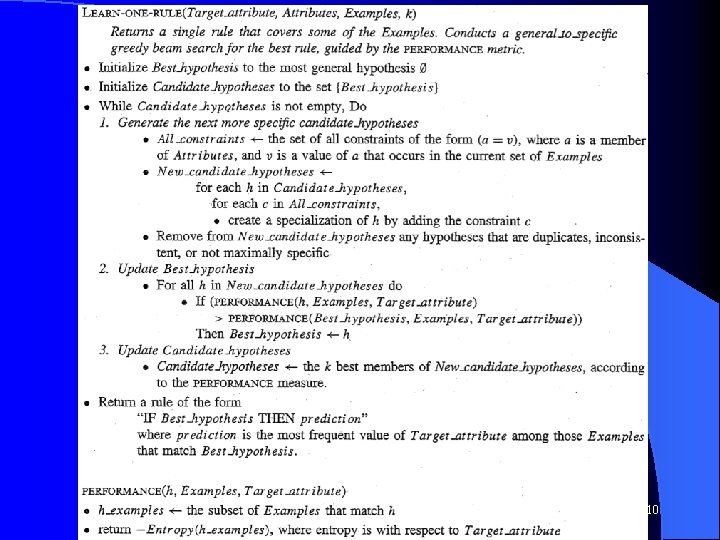 Learning Sets of Rules CS 478 Learning Rules