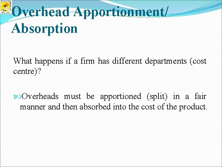 UNIT IV PRODUCT JOB COSTING Subject Cost Accounting