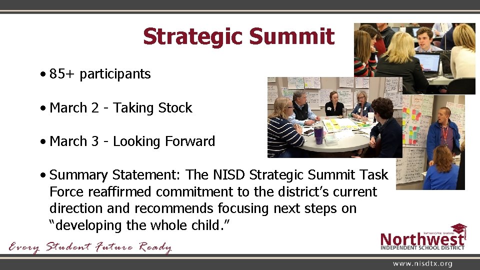 2018 2022 Northwest ISD Strategic Framework Core Beliefs