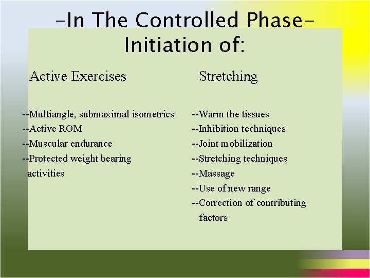 Therapeutic Exercise I Chapter 10 Soft Tissue Injury