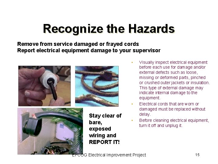 Electrical Hazards Awareness Briefing Basic Electrical Safety Hazard