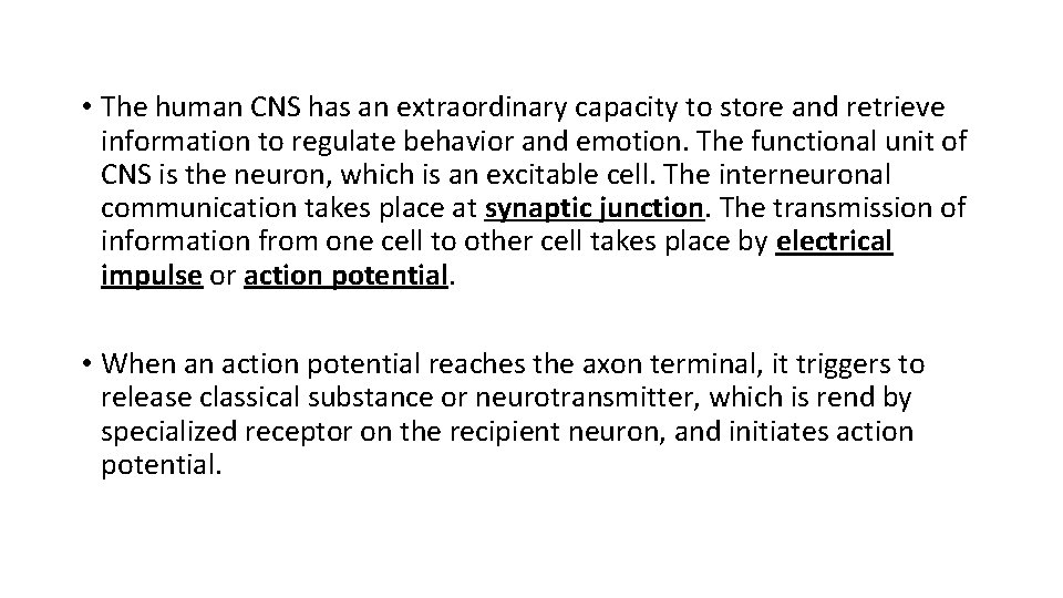 Cells and organization of central nervous system CNS