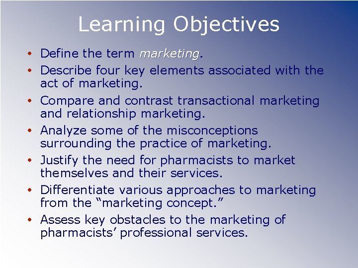 Chapter 1 Introduction to Marketing Chapter 1 slides