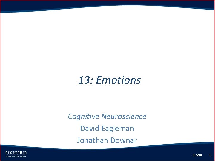 13 Emotions Cognitive Neuroscience David Eagleman Jonathan Downar