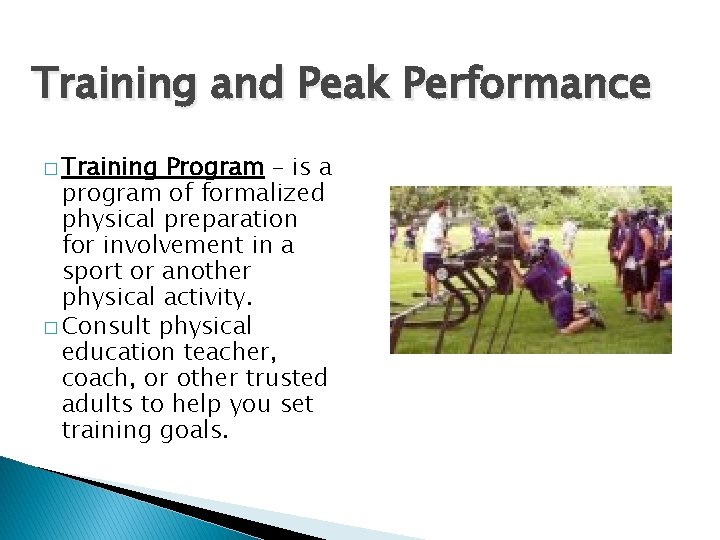 Chapter 4 Lesson 4 Training Safety for Physical