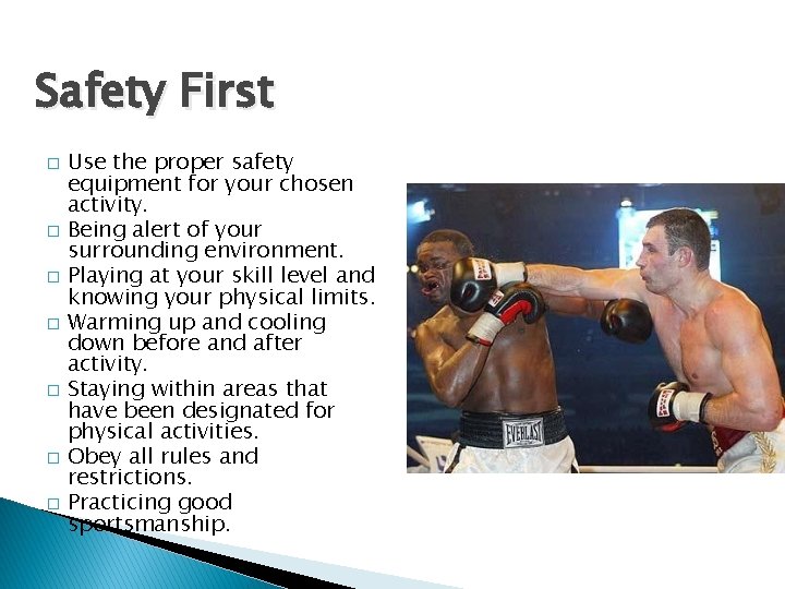 Chapter 4 Lesson 4 Training Safety for Physical