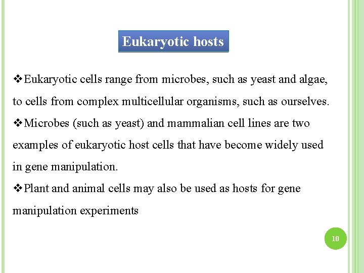Genetic Engineering Biot2081 1 Chapter 2 Host cells