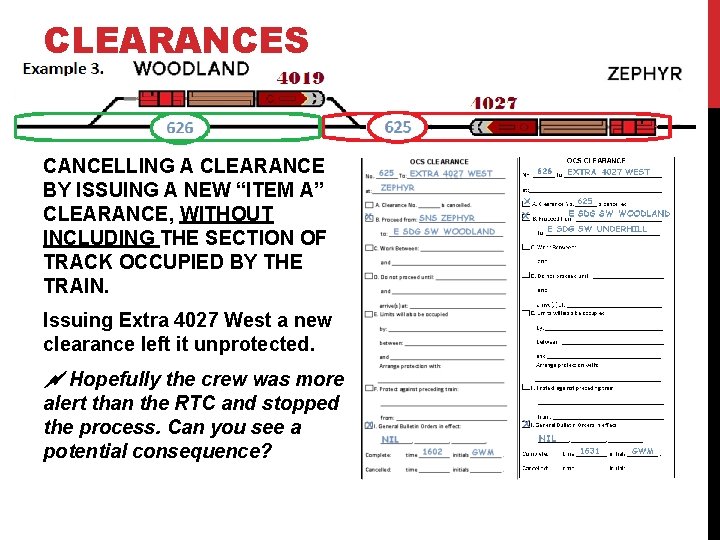 CANADIAN RAIL OPERATING RULES OCCUPANCY CONTROL SYSTEM OCS