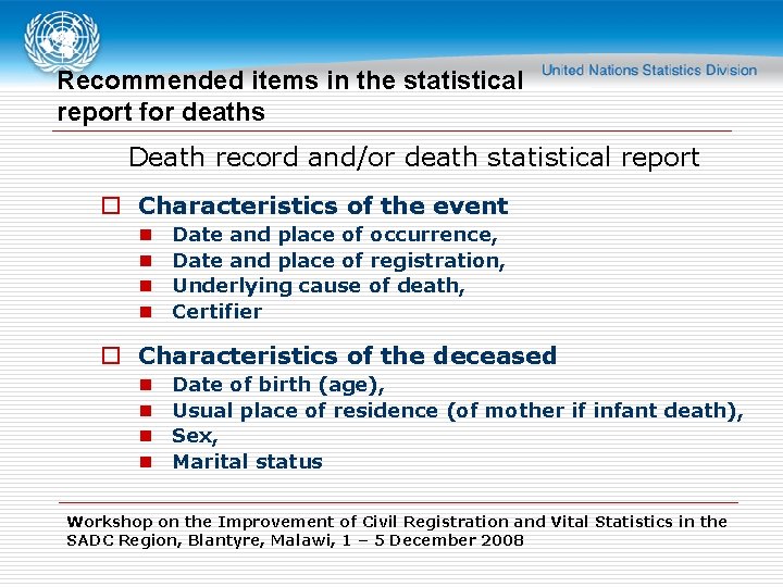 Civil registration system and its use for vital