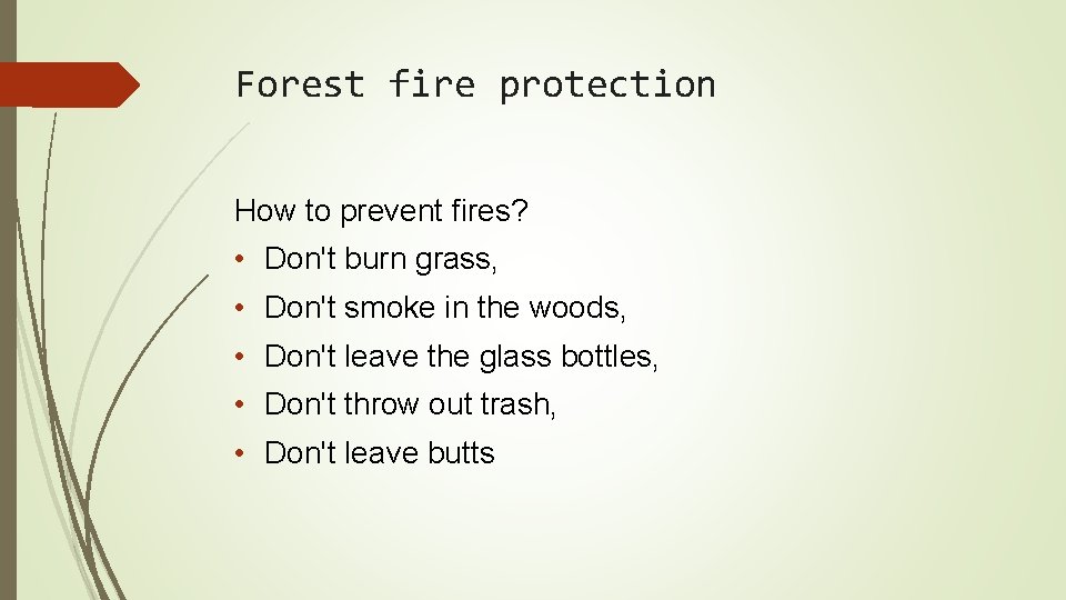 FOREST FIRES IN EUROPE Forest fire protection How