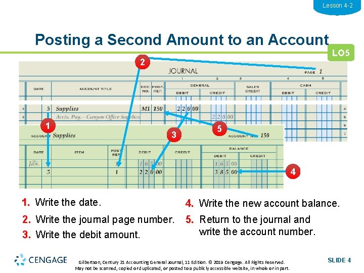 LESSON Learning Objectives 4 2 Posting Separate Amounts