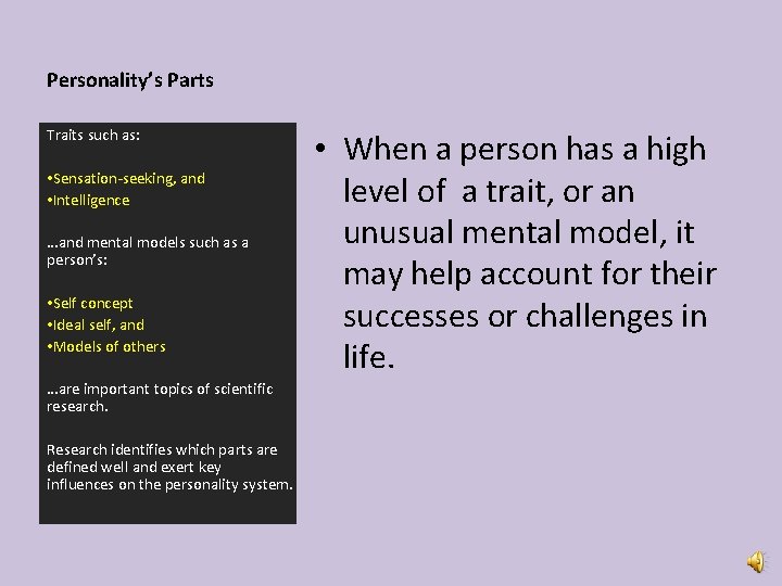 Introduction to Parts of Personality John D Mayer