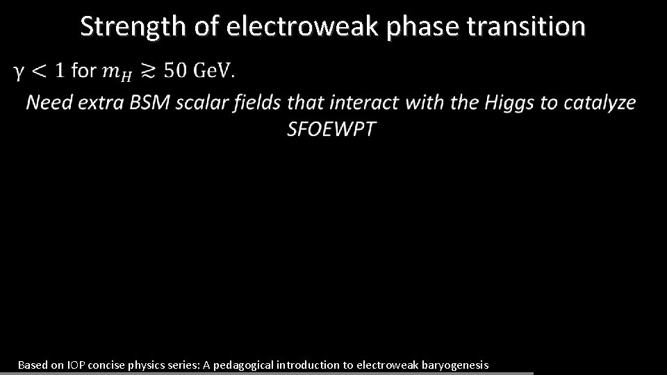 A very brief introduction to Electroweak Baryogenesis Graham
