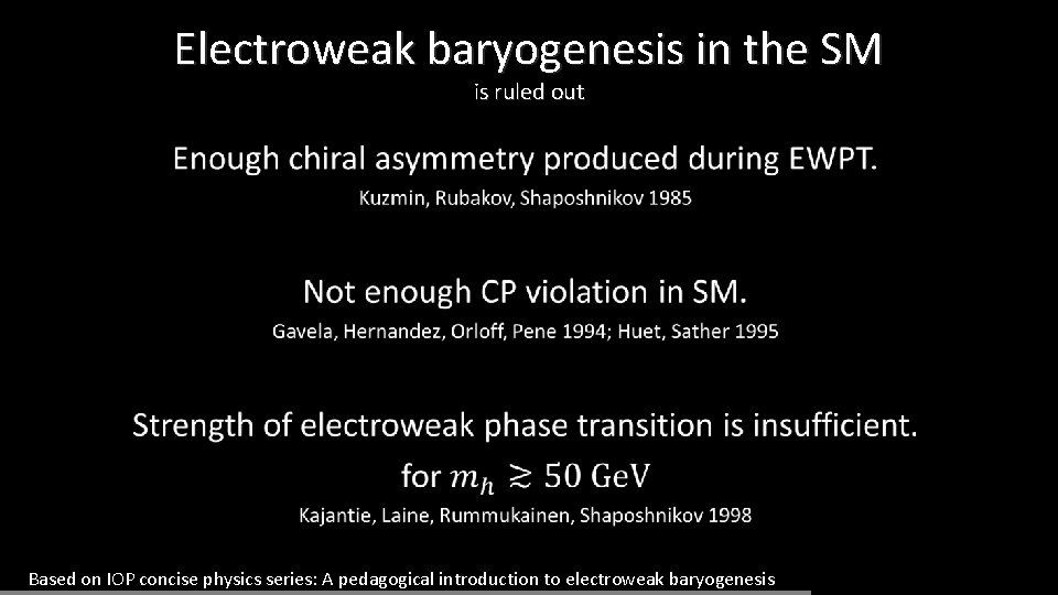 A very brief introduction to Electroweak Baryogenesis Graham