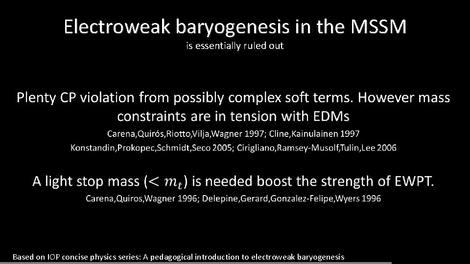 A very brief introduction to Electroweak Baryogenesis Graham