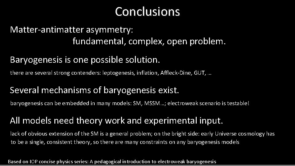 A very brief introduction to Electroweak Baryogenesis Graham