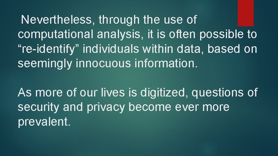 UNIT 4 Identifying People With Data LESSON 5