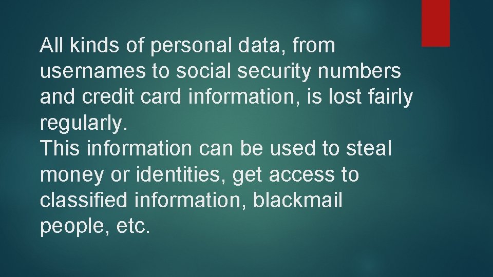 UNIT 4 Identifying People With Data LESSON 5