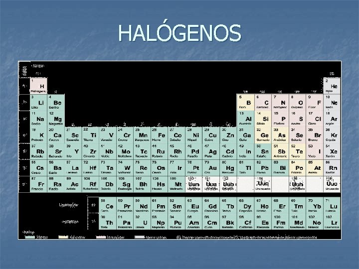 HALOGENUROS La combinacin binaria de elementos pertenecientes a