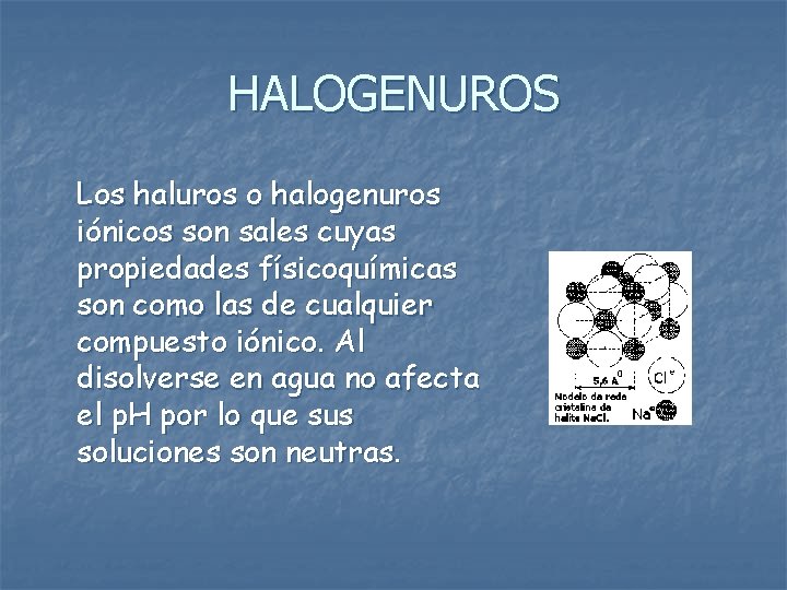 HALOGENUROS La combinacin binaria de elementos pertenecientes a