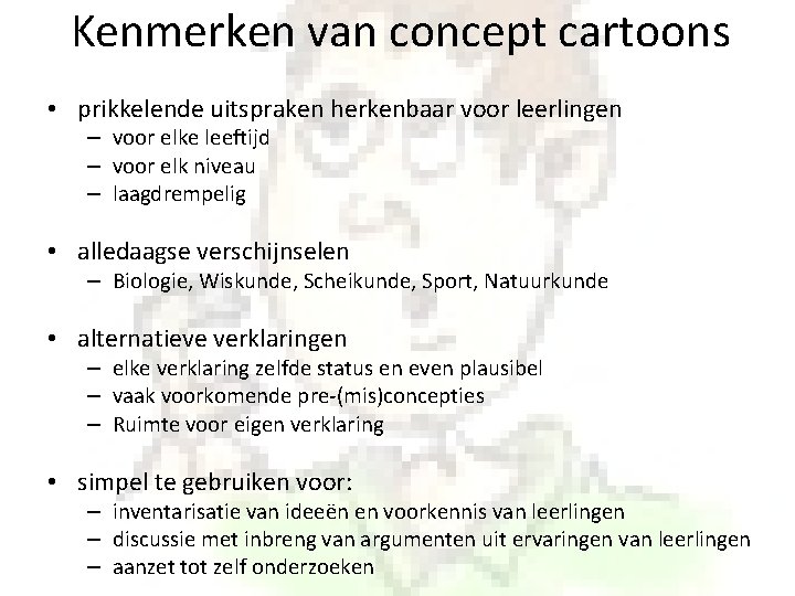 LEREN REDENEREN EN EXPERIMENTEREN MET CONCEPT CARTOONS Patricia