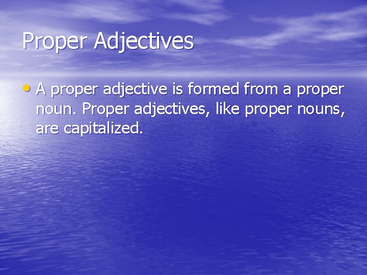 Parts of Speech Nouns Pronouns and Adjectives Noun