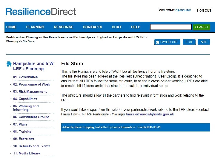 Resilience Direct Hampshire Isle of Wight Local Resilience