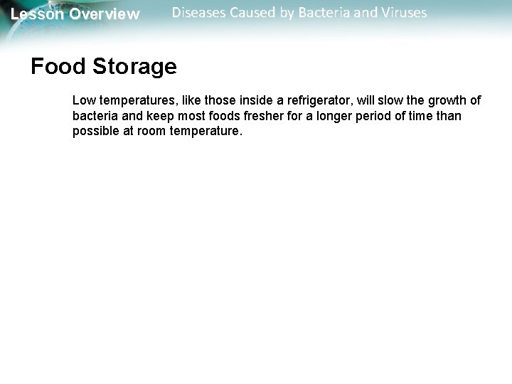 Lesson Overview Diseases Caused by Bacteria and Viruses