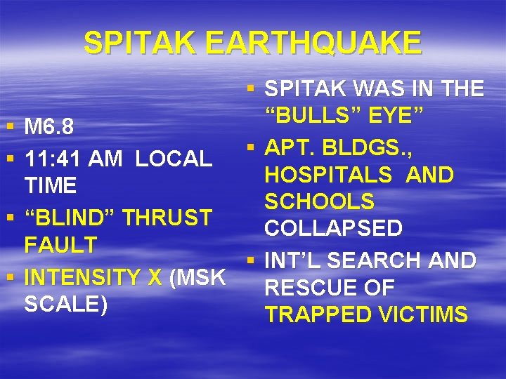 LESSONS FROM PAST NOTABLE EARTHQUAKES PART VIII Walter