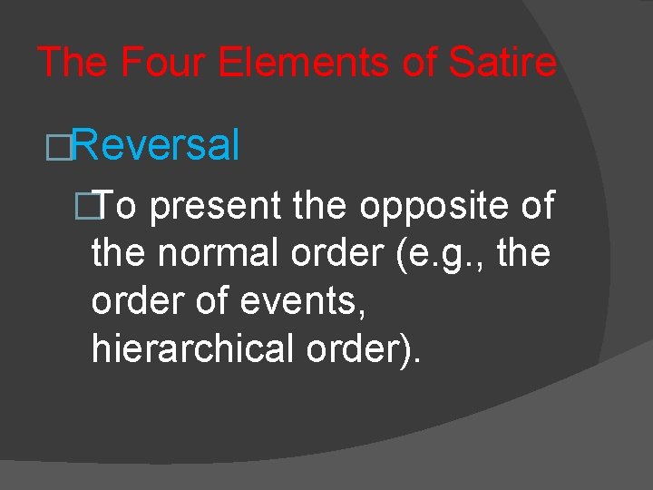 Bellwork Generate a list of elements of fairy