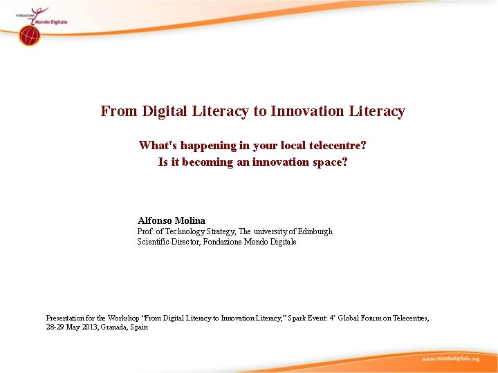 From Digital Literacy to Innovation Literacy Whats happening