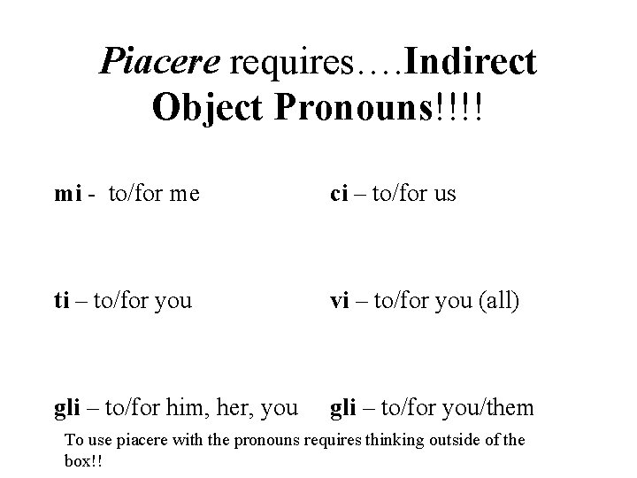 Italiano Il verbo piacere Whats the deal with