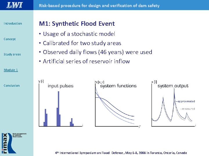 Riskbased procedure for design and verification of dam