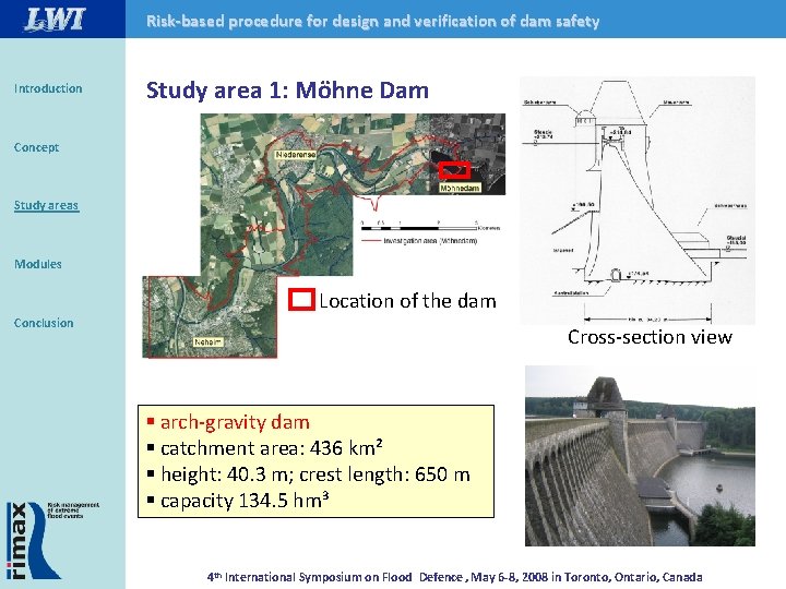 Riskbased procedure for design and verification of dam