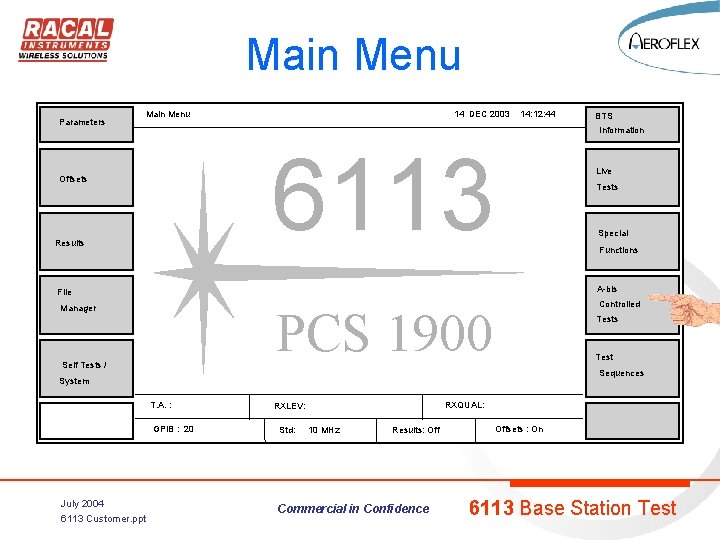 6113 EDGE Base Station Test Set GSM I