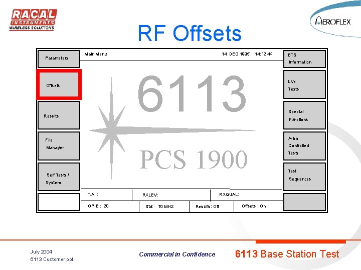 6113 EDGE Base Station Test Set GSM I