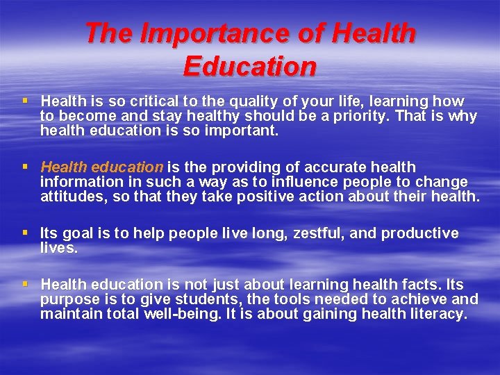 Chapter 1 Your Health and Wellness Lesson 1
