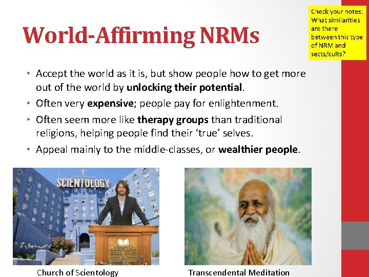 The New Typology New Religious Movements The New