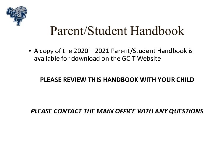 PARENTSTUDENT ORIENTATION WELCOME CLASS OF 2024 A copy