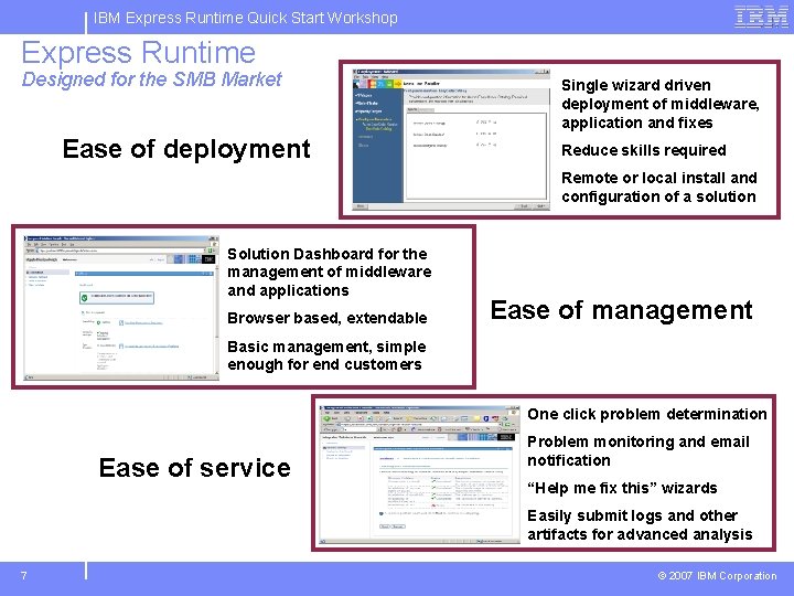 IBM Express Runtime Quick Start Workshop IBM Express