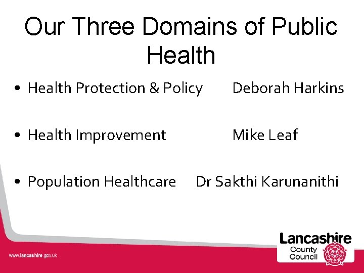 The New Public Health System A new system