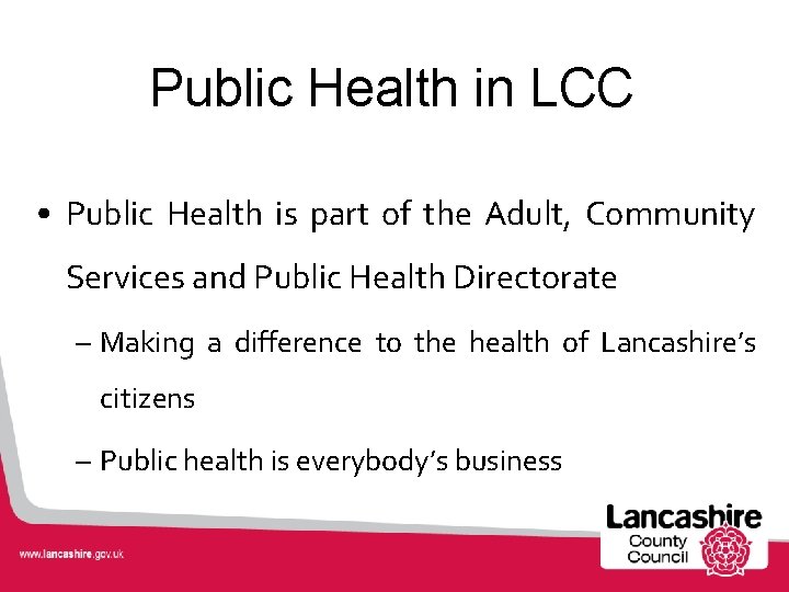 The New Public Health System A new system