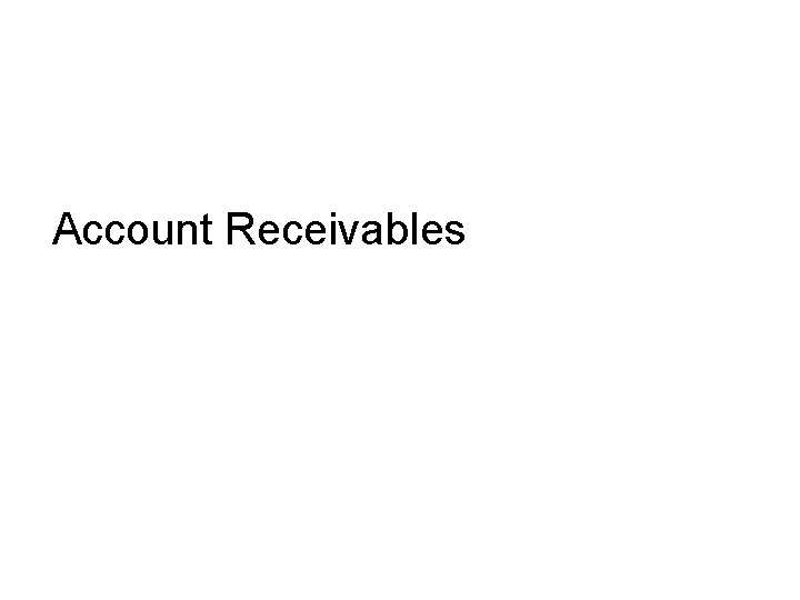 Account Receivables Accounts Receivable Three accounting issues 1