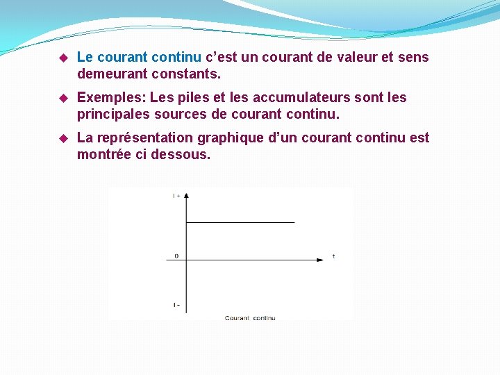 COURANT ELECTRIQUE CONTINU Situation dclenchante 1 I phnomnes