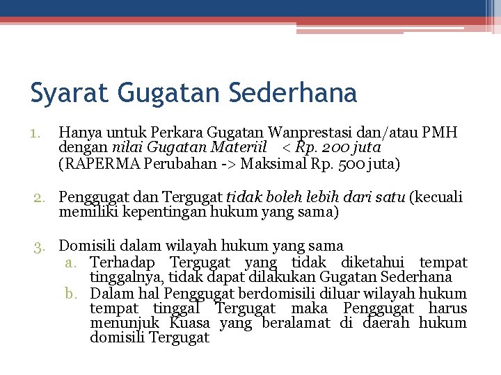 Tata Cara Penyelesaian Gugatan Sederhana PERMA No 2