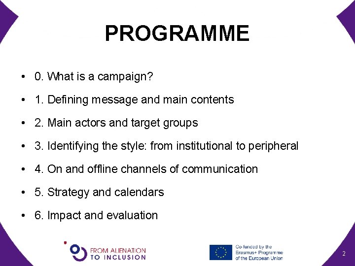 HOW TO DO A CAMPAIGN 1 PROGRAMME 0