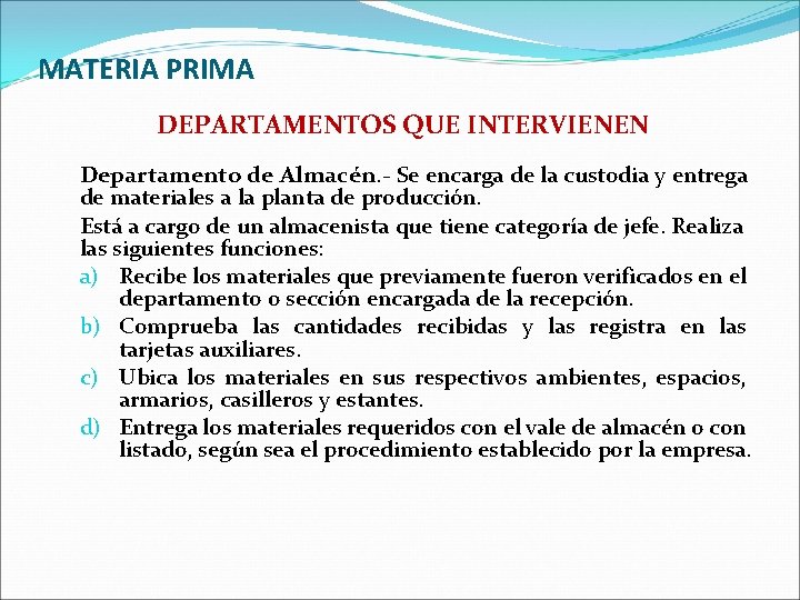 MATERIALES DIRECTOS O MATERIA PRIMA CPC DARIO ROJAD