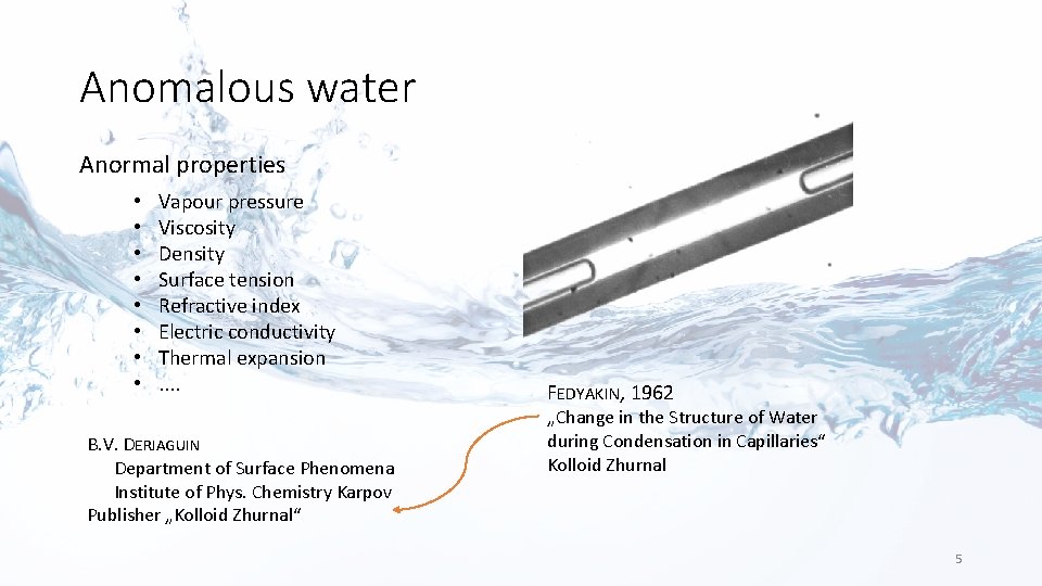 Polywater case study of an anomaly by Maximilian