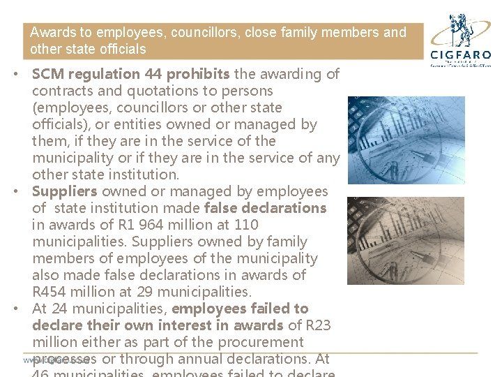 Procurement practices Results of AGSA audit of SCM